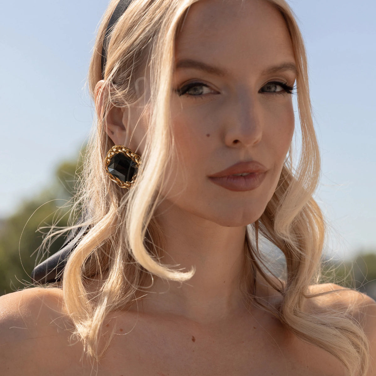 Jennifer Behr x Leonie Hanne Belle Stud Earrings -- Jet – Jennifer Behr LLC