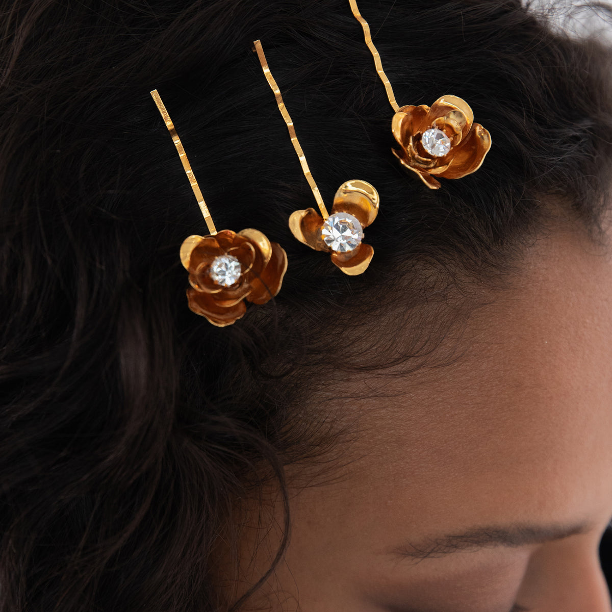 Posey Bobby Pin Set -- Crystal Antique Gold – Jennifer Behr LLC