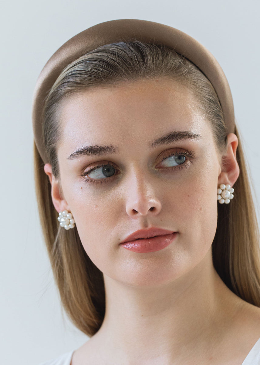 Tori Headband in Satin -- Cappuccino – Jennifer Behr LLC