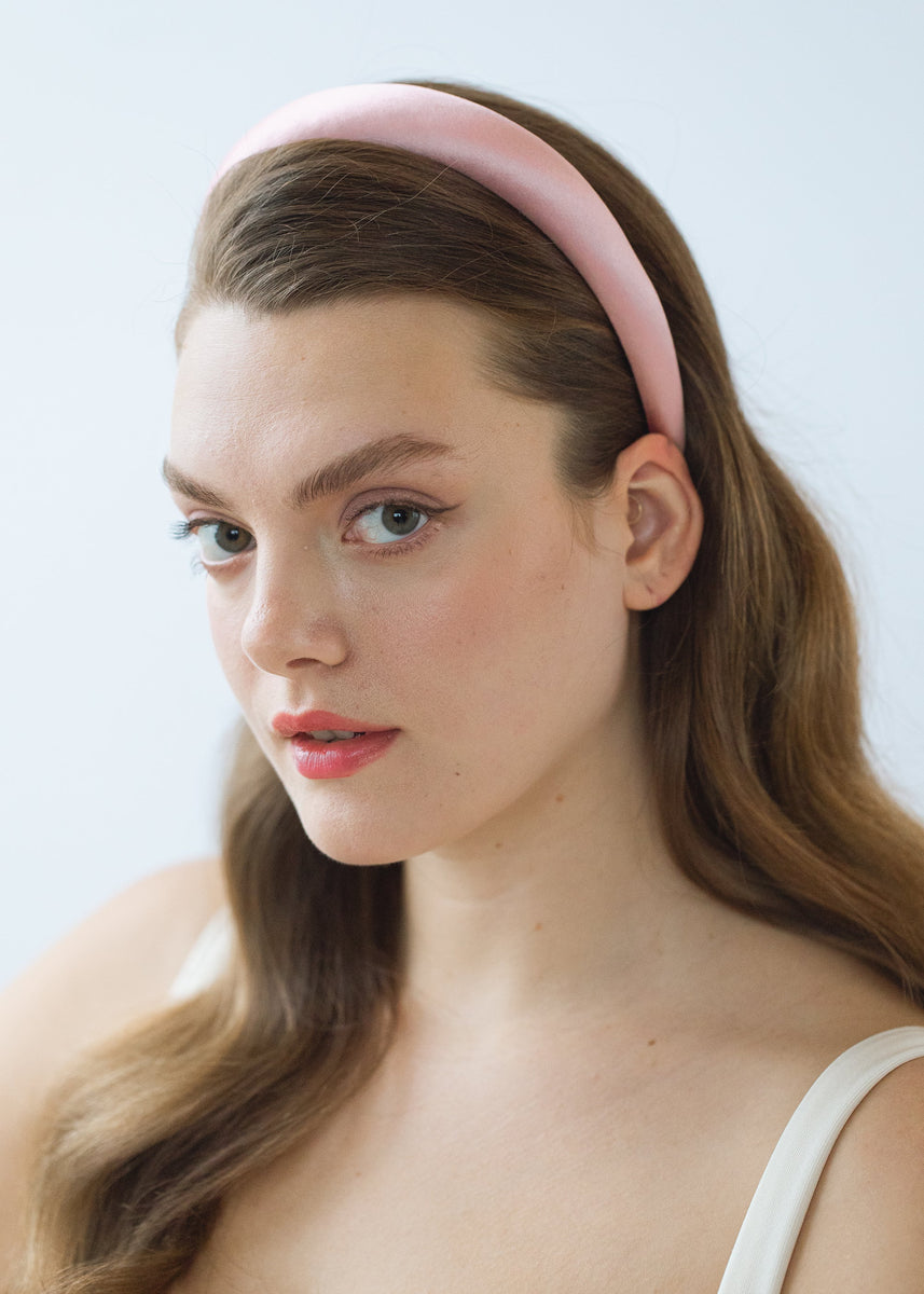 Tori Headband in Satin -- Peony – Jennifer Behr LLC