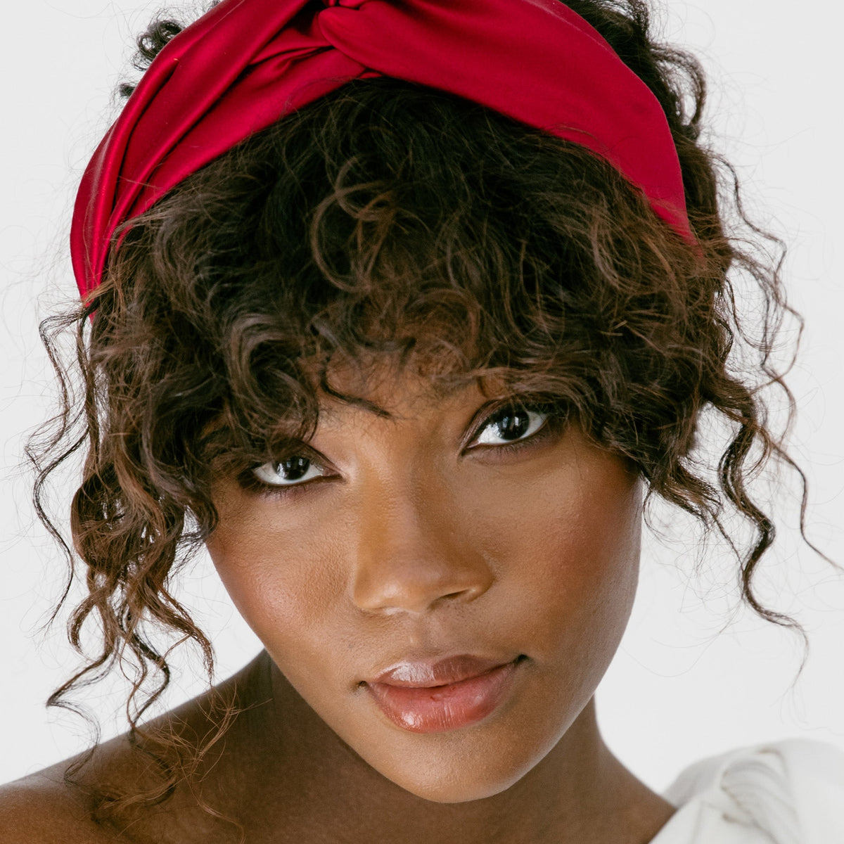 Twist Headband in Silk Satin -- Ruby – Jennifer Behr LLC