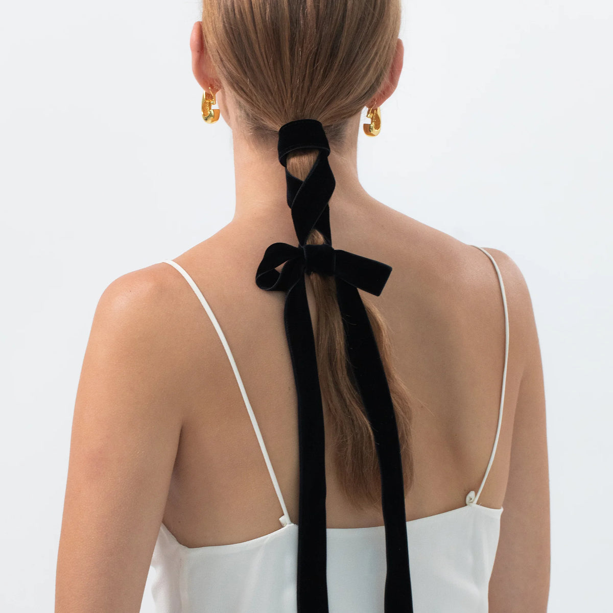 Belle Velvet Ribbon Ponywrap -- Black – Jennifer Behr LLC