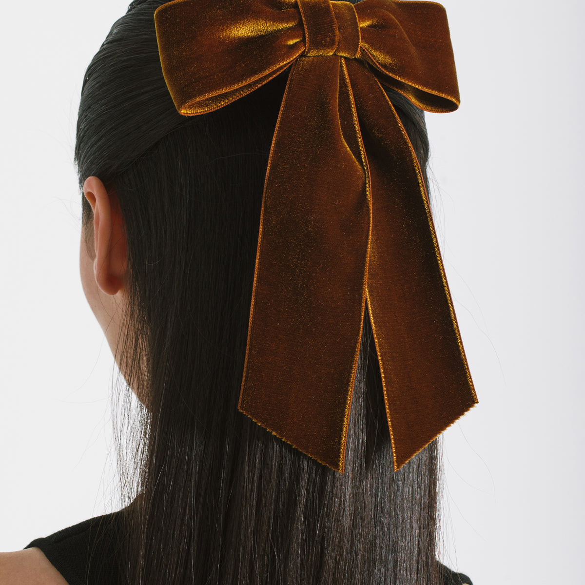 Wide Velvet Bow Barrette -- Topaz – Jennifer Behr LLC