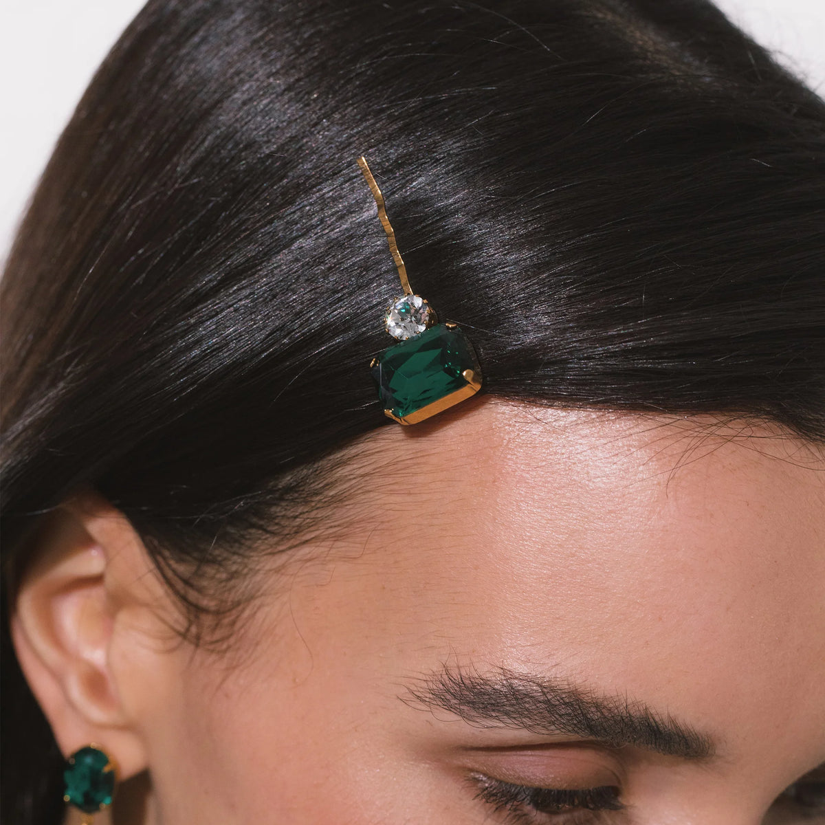 Gemma Bobby Pin -- Emerald – Jennifer Behr LLC