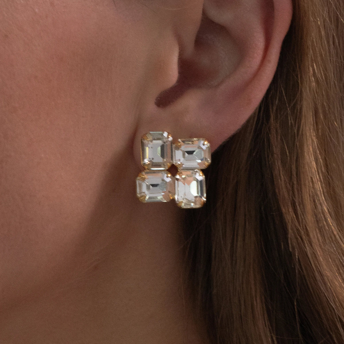 Piccolo Earrings -- Crystal Antique Gold – Jennifer Behr LLC